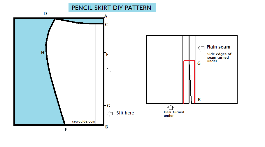 Draft an easy Pencil skirt DIY pattern - Sew Guide